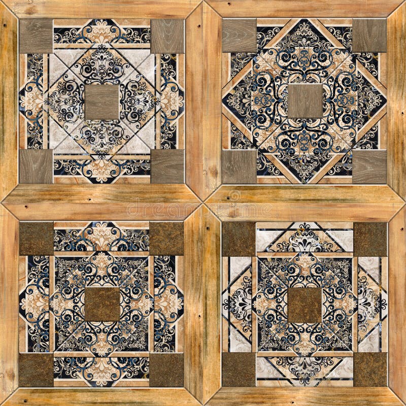 Digital Tile Design Ceramic Wall Damask Decoration Stock Illustration ...