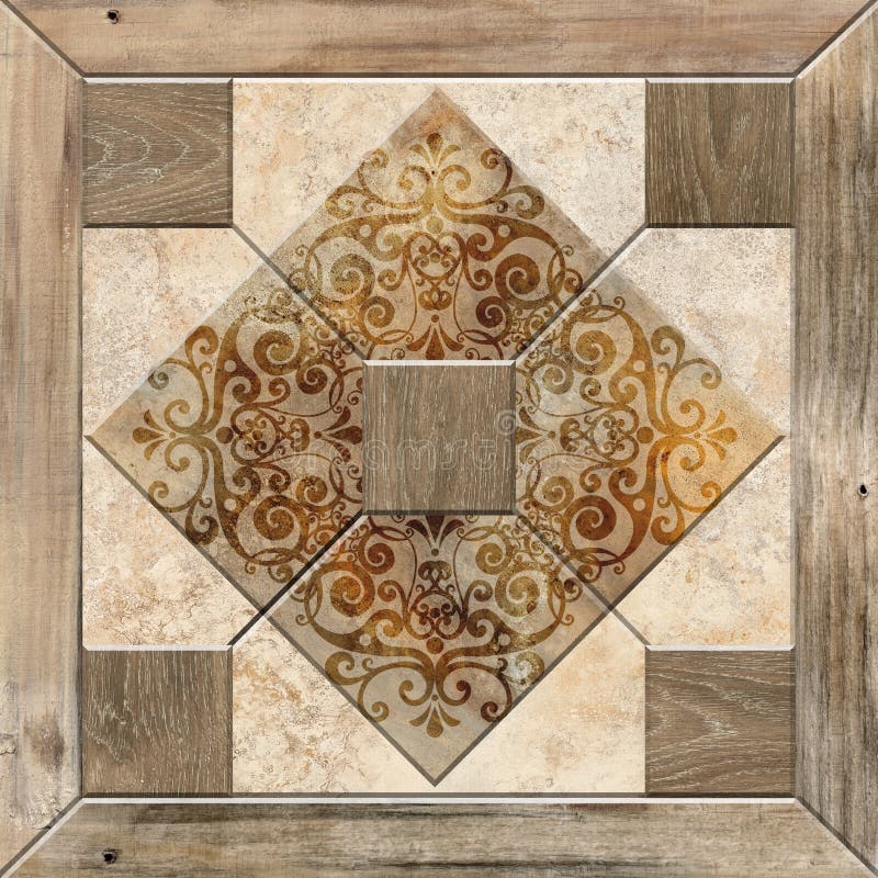 Digital Tile Design Ceramic Wall Damask Decoration Stock Illustration ...