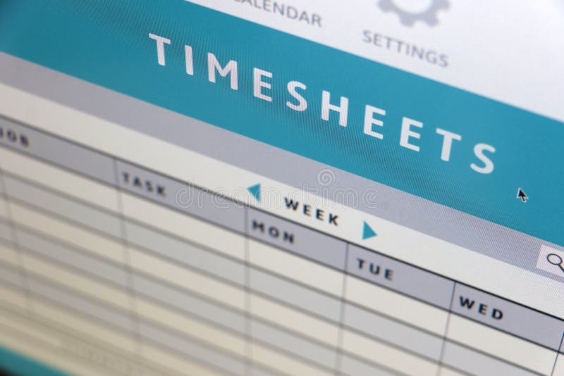 Digital Time Sheet on Computer Screen for Tracking Business Trading ...