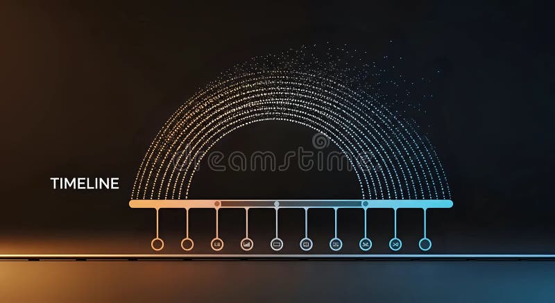 Digital Timeline Infographic with Gradient Colors and Data Points Stock ...
