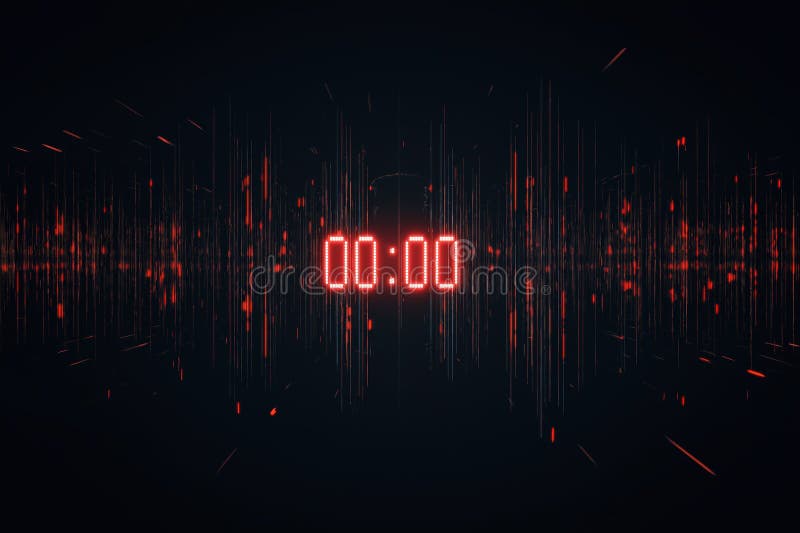 Digital Timer Counting Down To Zero with a Waveform Background ...