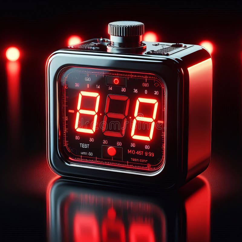 Digital Timer with Glowing Red LED Display Stock Photo - Image of ...