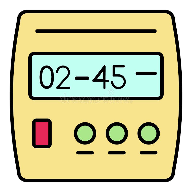 Digital Timer Icon Color Outline Vector Stock Vector - Illustration of ...
