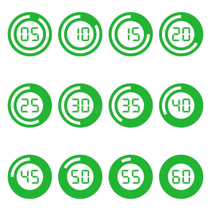 Digital timer icons set stock vector. Illustration of dial - 64181999
