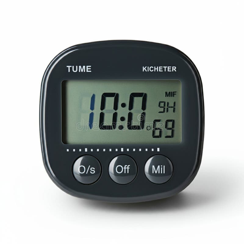 Digital Timer with a Rectangular Display and Rounded Edges. the Screen ...