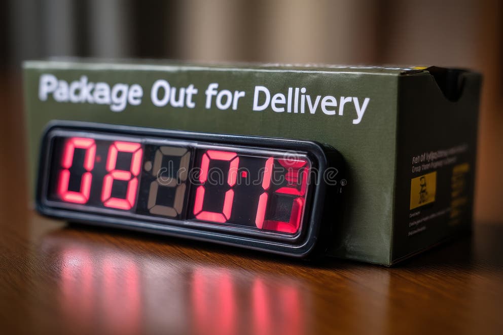 Countdown Timer Indicating Package Out for Delivery with Remaining Time ...