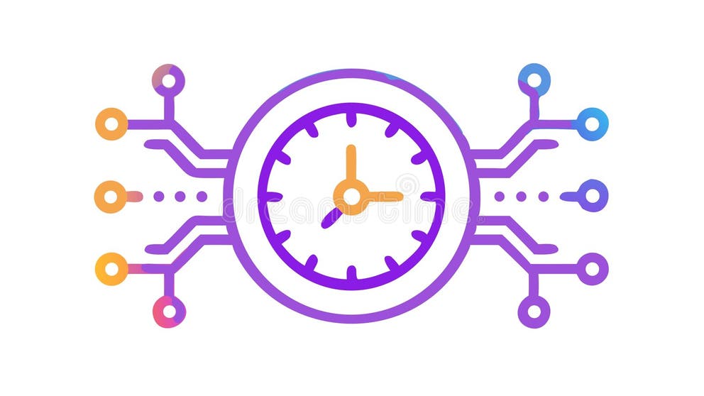 Digital Timing System Icon, Electronic Clock, Circuitry Synchronization ...