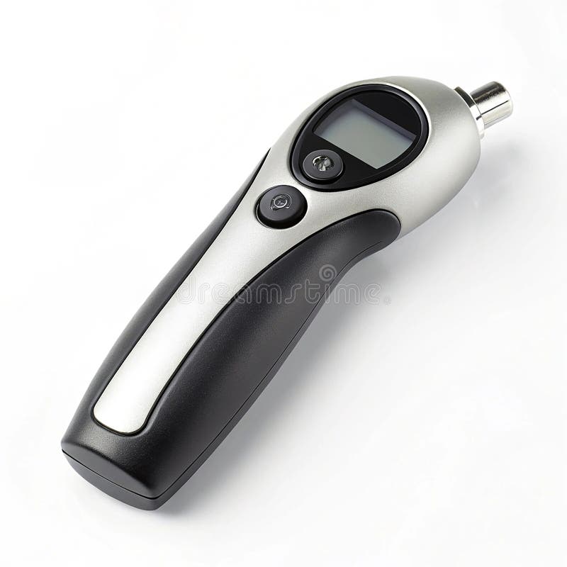 Digital Tire Pressure Gauge on White Background Stock Illustration ...