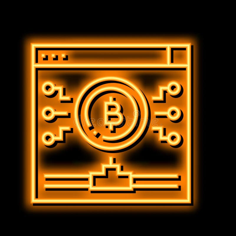 Digital Token Neon Glow Icon Illustration Stock Vector - Illustration ...