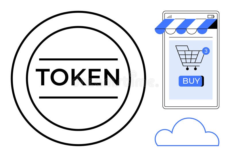 Digital Token and Online Shopping Concept with Mobile Application and ...