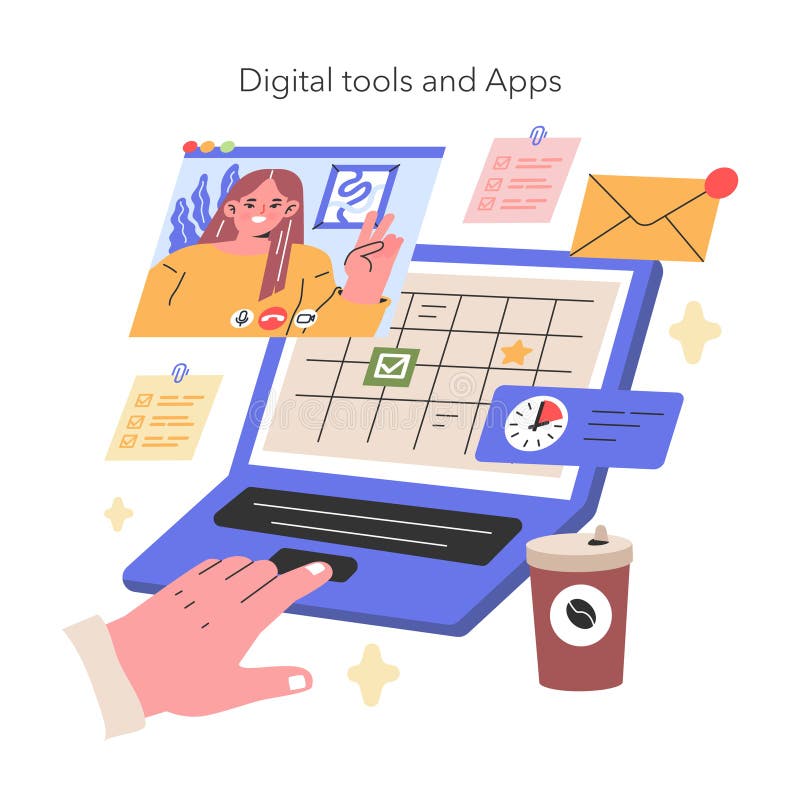 Digital Tools and Apps Illustration Stock Illustration - Illustration ...