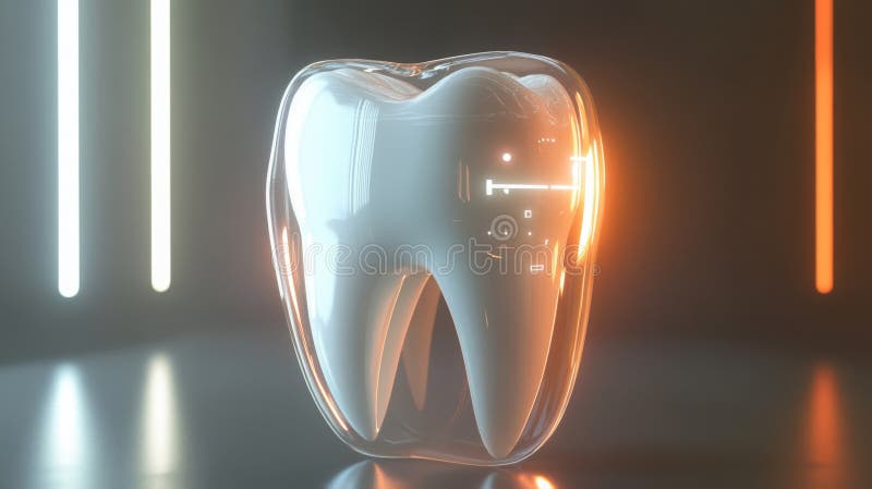 Digital Tooth Model Showcasing Advanced Dental Protection Technology in ...