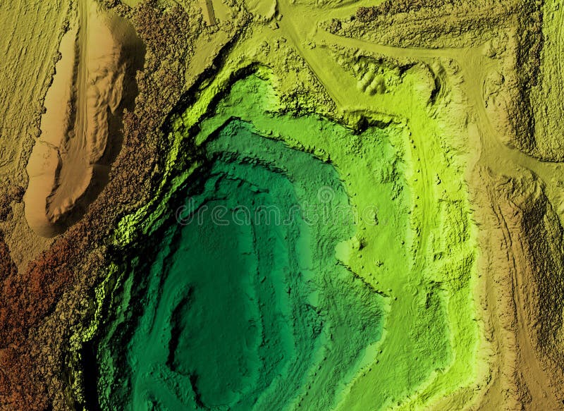 Digital Topographic Elevation Model of a Excavation Site with Steep ...