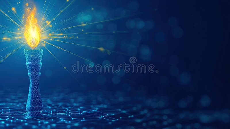 Digital Torch Igniting Innovation Stock Illustration - Illustration of ...