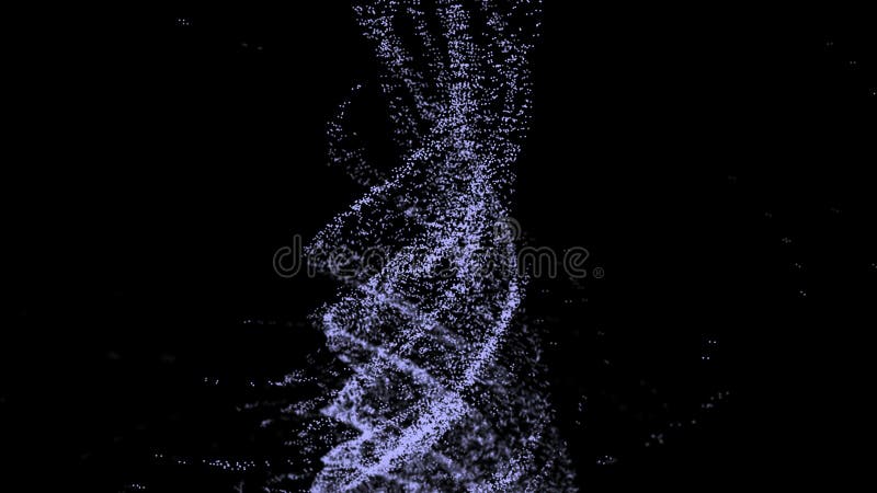 Digital Tornado Wave with Dots on the Dark Background. the Futuristic Abstract Structure. 3D ...