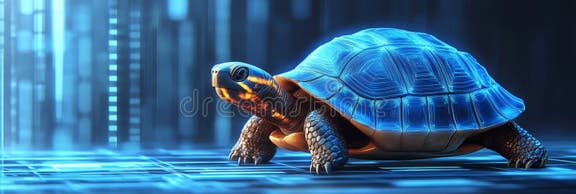 Digital Tortoise Symbolizing Modern Tortoise Evolution in Cyber Space ...
