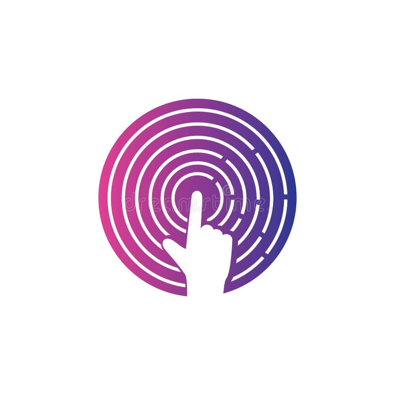 Digital Touch Logo Template Icon Stock Vector - Illustration of screen ...