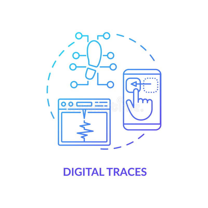 Digital Traces Concept Icon Stock Vector - Illustration of trace, data ...