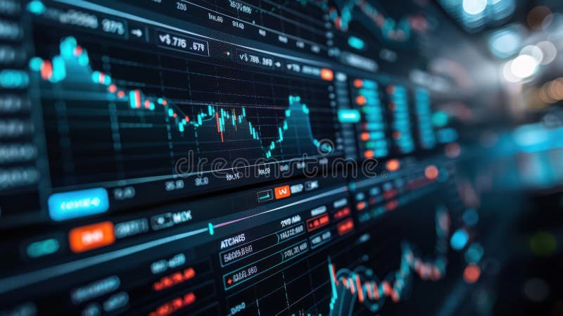 Digital Trading: Charts, Graphs & Crypto Analysis on PC Screen for ...