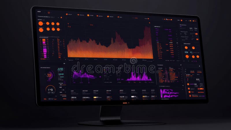 Digital Trading Dashboard Showcasing Cryptocurrency Data Trends Stock ...