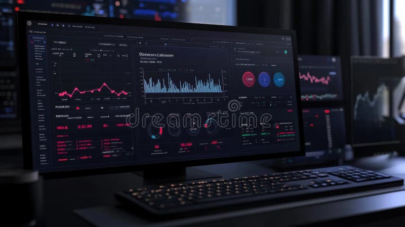 Digital Trading Dashboard Showcasing Cryptocurrency Data Trends Stock ...