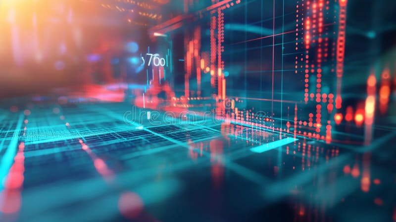Digital Trading Data Visualization Stock Photo - Image of monitor ...