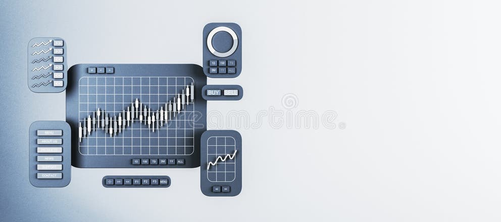 Digital Trading Interface Featuring Candlestick Charts and Control ...