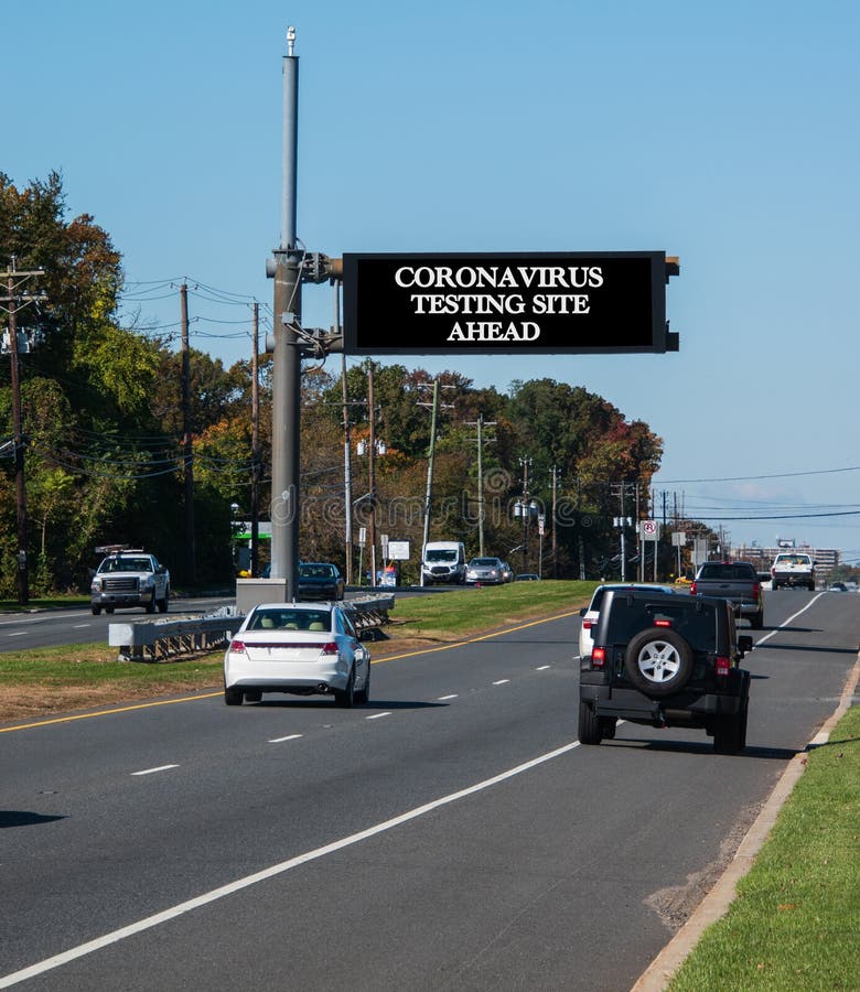 Digital Traffic Advisory Warning Sign Over a Highway that Says ...