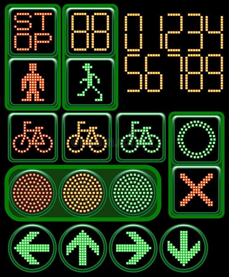 Digital traffic light stock vector. Illustration of isolated - 19776829
