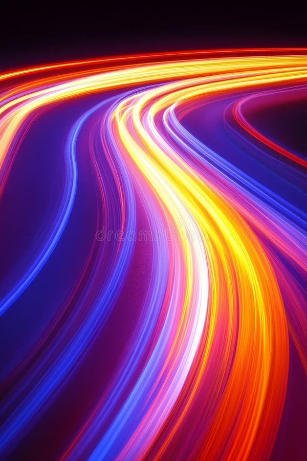 Digital Trail Streams of Data Flow with Motion Blur, Symbolizing High ...