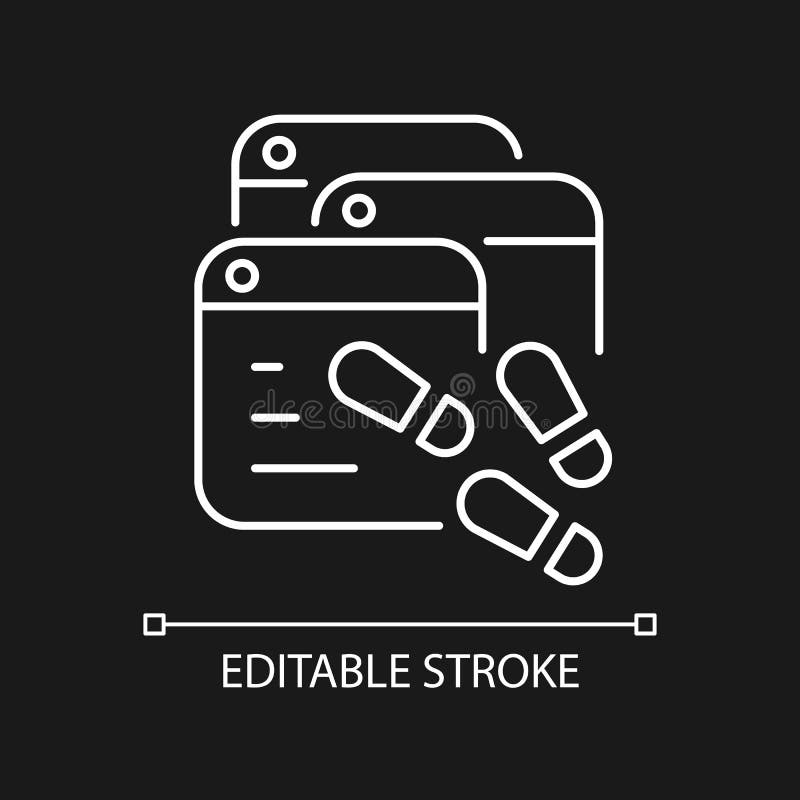 Digital Trail White Linear Icon for Dark Theme Stock Vector ...