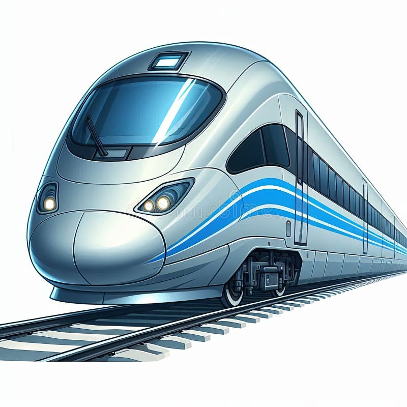 Digital Train Illustration stock illustration. Illustration of blue ...