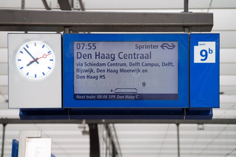Rotterdam Train Station Sign in Rotterdan Centraal, Netherlands ...