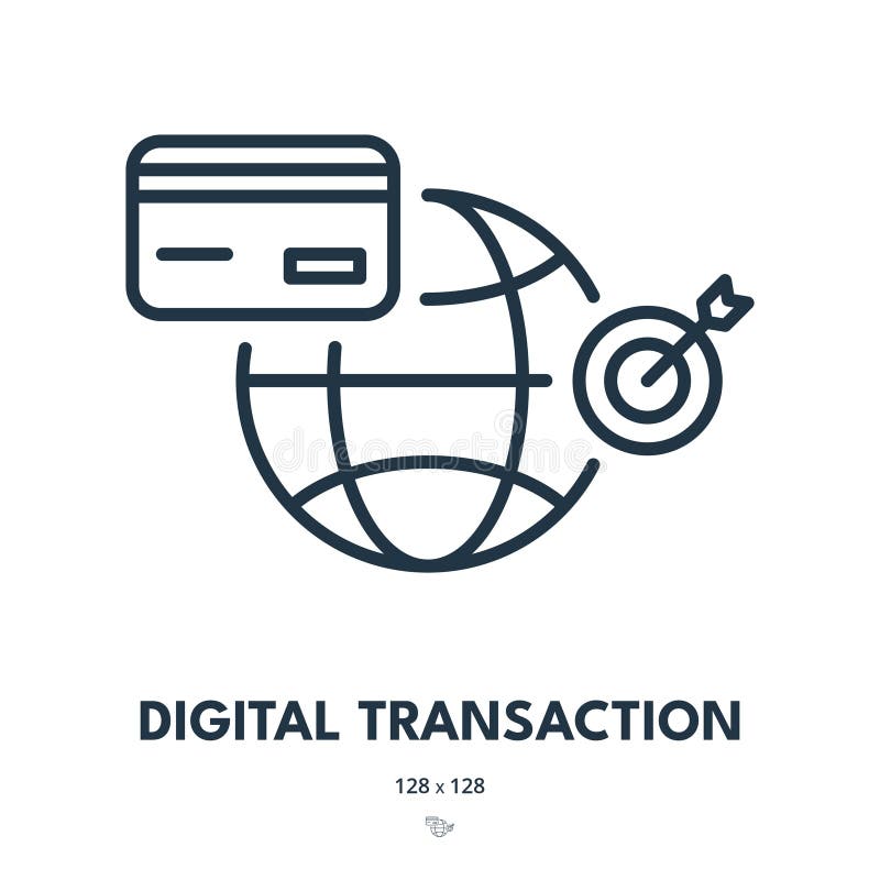 Digital Transaction Icon. Payment, Transfer, Purchase. Editable Stroke ...