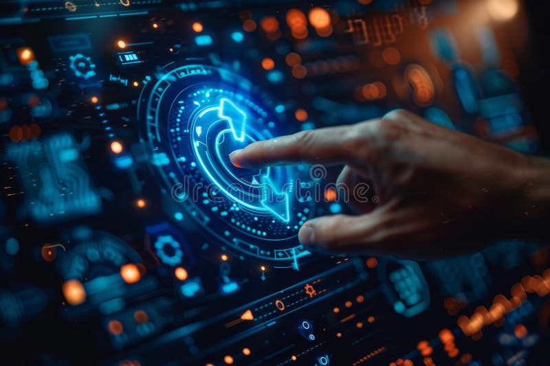 Digital Transfer Big Data on Internet. Futuristic Digital Technology ...