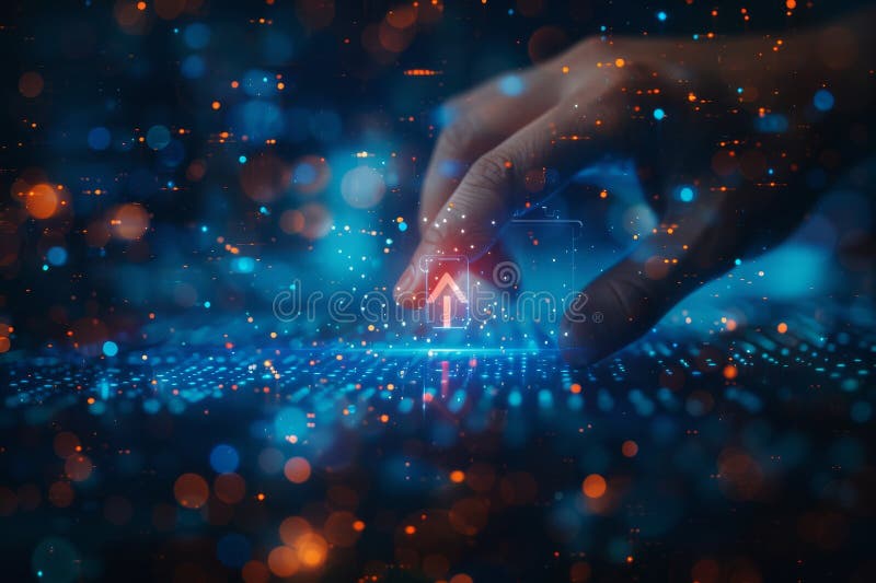 Digital Transfer Big Data on Internet. Futuristic Digital Technology ...