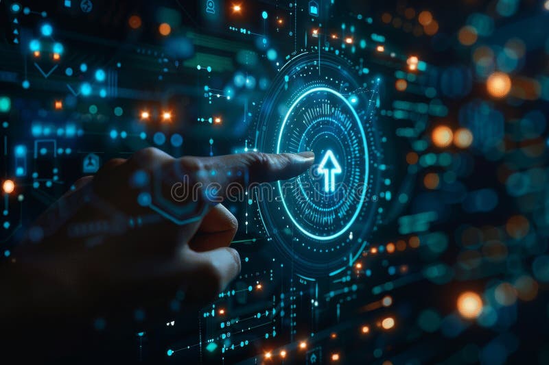 Digital Transfer Big Data on Internet. Futuristic Digital Technology ...