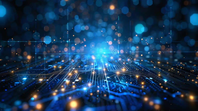 Digital Transfer Big Data on Internet. Futuristic Digital Technology ...