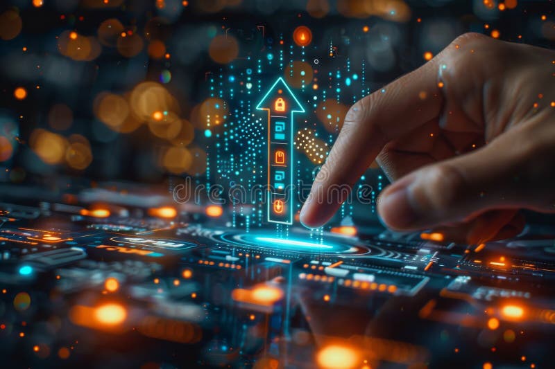 Digital Transfer Big Data on Internet. Futuristic Digital Technology ...