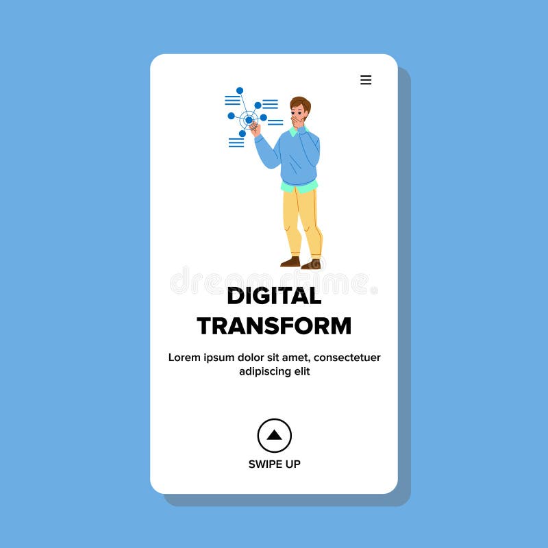 Digital transform vector stock illustration. Illustration of technology ...