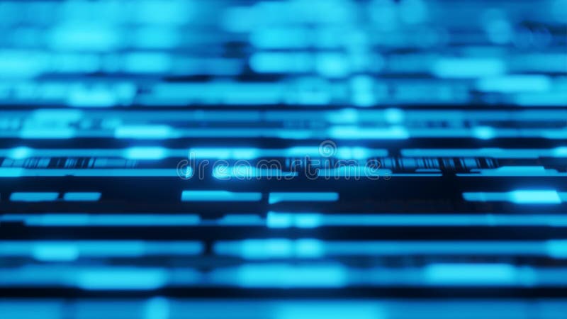 Digital Transformation Abstract Motion Glowing Light Circuit Board in ...