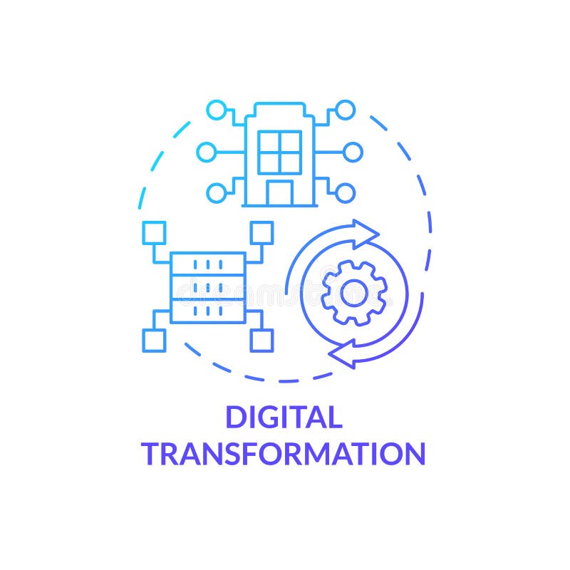 Digital Transformation Blue Gradient Concept Icon Stock Vector ...