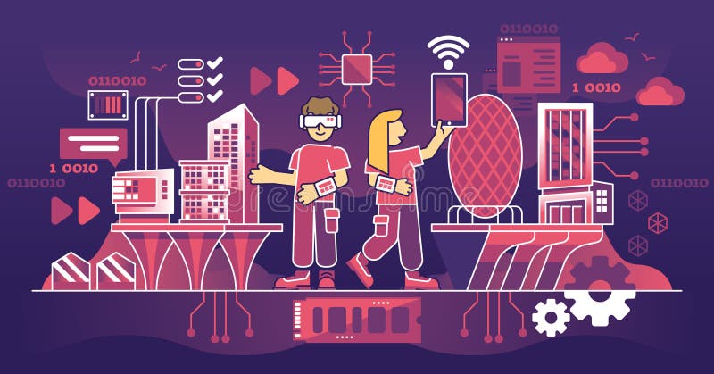 Digital Transformation in Business with Automation Tech Outline Concept ...