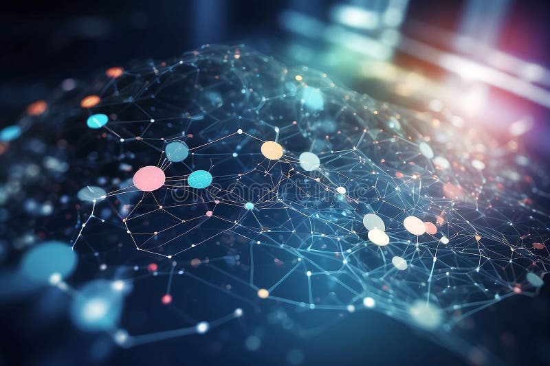 Visualization of Network of Digital Connections AI Generated Stock ...