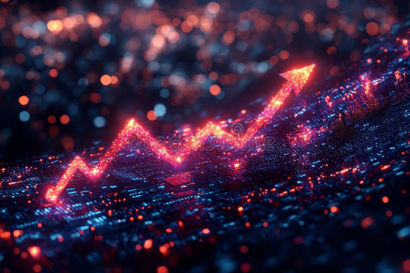 Futuristic Raise Arrow Chart Digital Transformation Stock Photos - Free ...