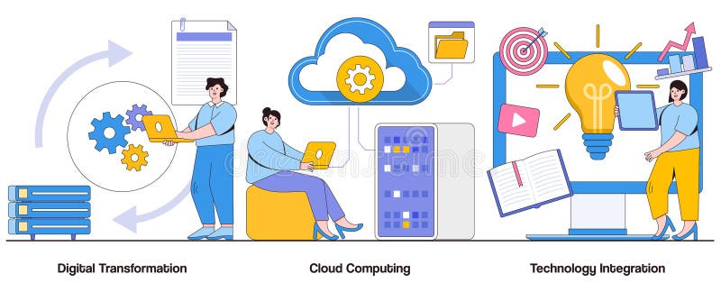 Digital Transformation, Cloud Computing, Technology Integration Concept ...