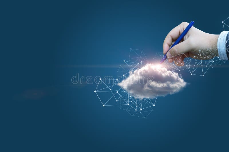 Digital Transformation of Cloud Technologies Stock Image - Image of ...