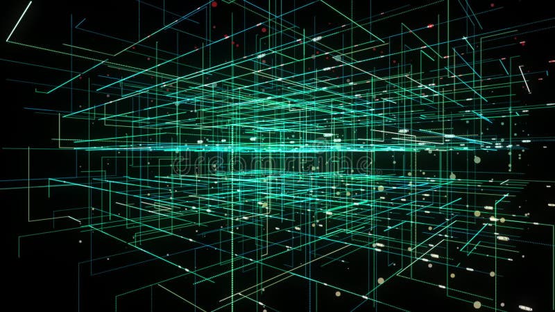 Digital Transformation Code And Cyber Network Pattern Of Light Global And Networking Database