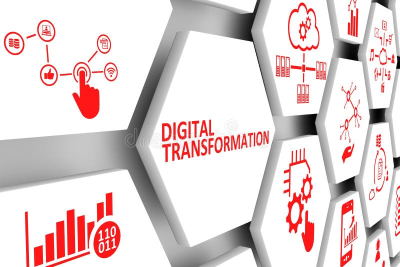 Digital Transformation Concept - Compass Needle Pointing Digital ...