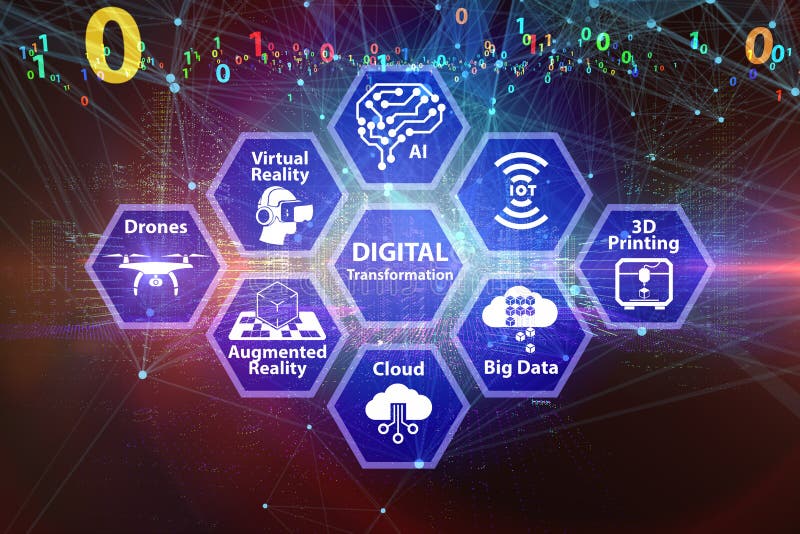 Digital Transformation Concept - 3d Rendering Stock Illustration ...